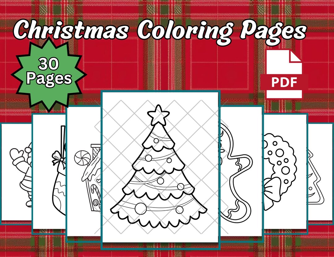 Instant Download 30 Kid-friendly Christmas Coloring Pages | Digital PDF ...