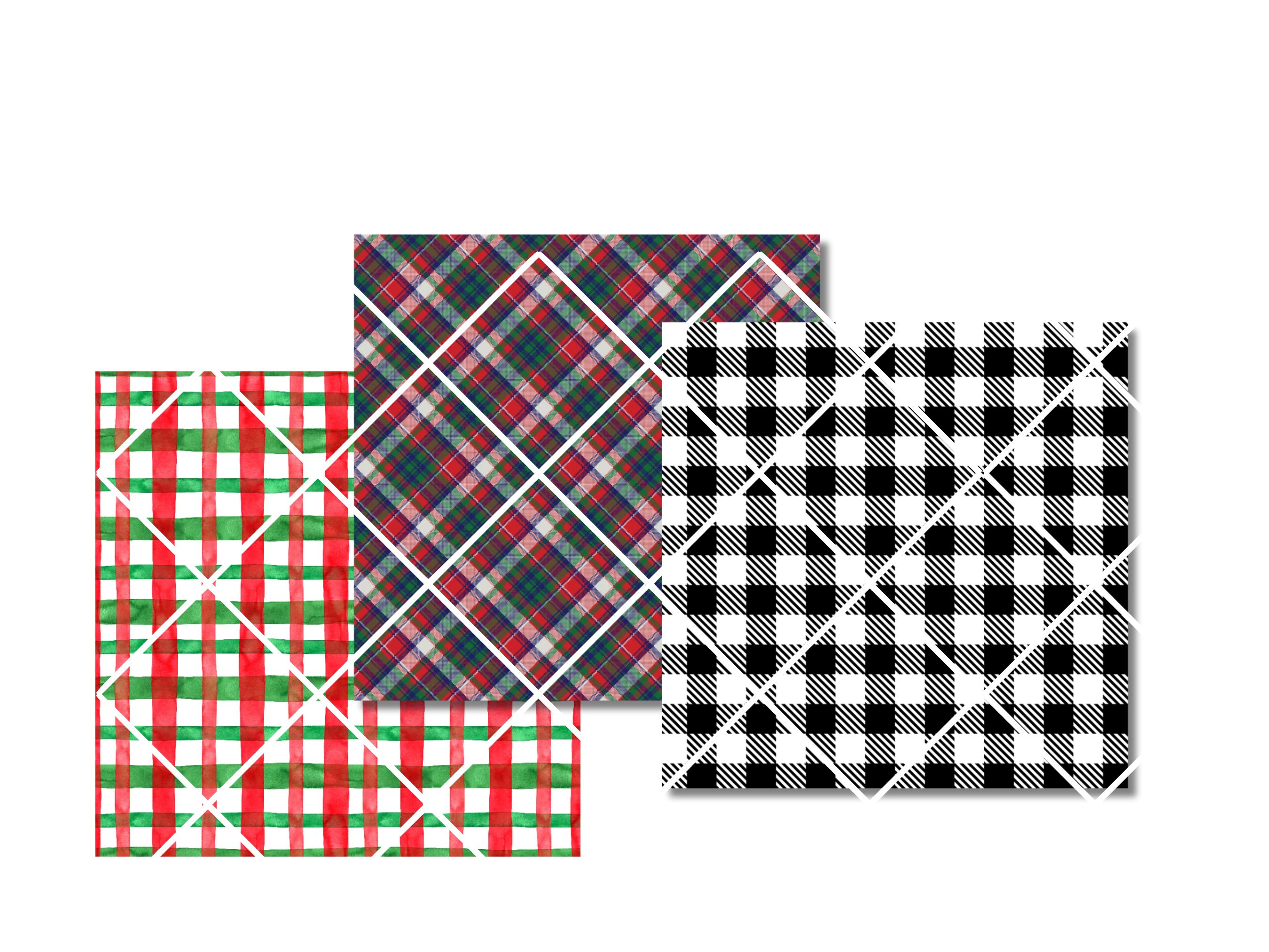 Christmas Buffalo Plaid Digital Paper Pack | Holiday Tartan Patterns ...