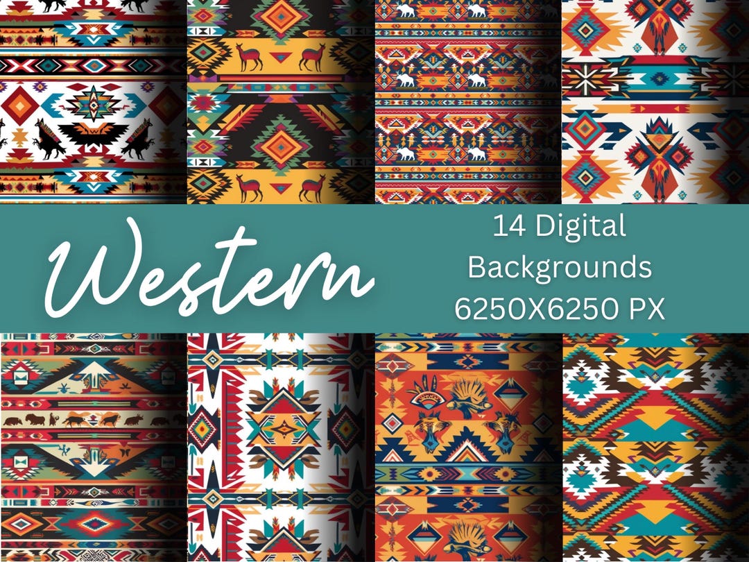 Southwestern Digital Backgrounds Bundle, Native American Inspired ...