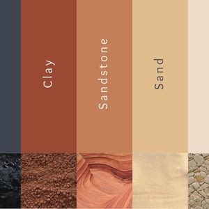 Rustic Stone Theme Branding Kit: Customizable Canva 5-color Palette Kit ...