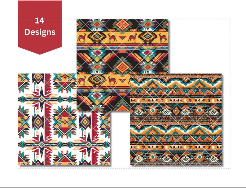 Southwestern Digital Backgrounds Bundle, Native American Inspired ...