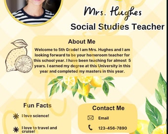EDITABLE Meet the Teacher Editable Canva Template - Etsy