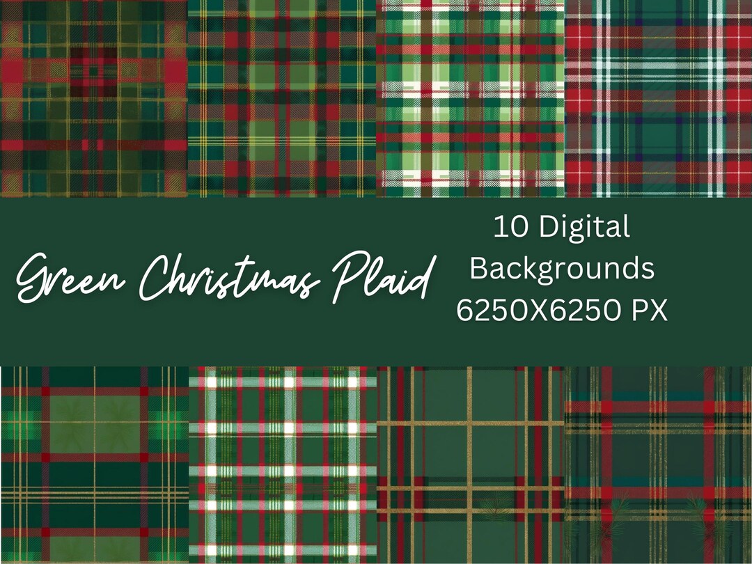 Christmas Plaid Digital Paper Pack: Tartan Backgrounds (12x12) (digital ...