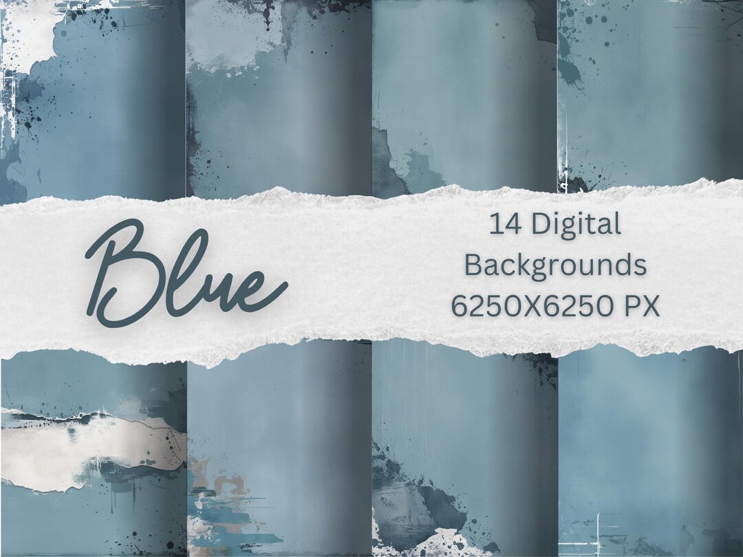 Blue Digital Backgrounds | 14 Coastal Distressed Textures | High ...