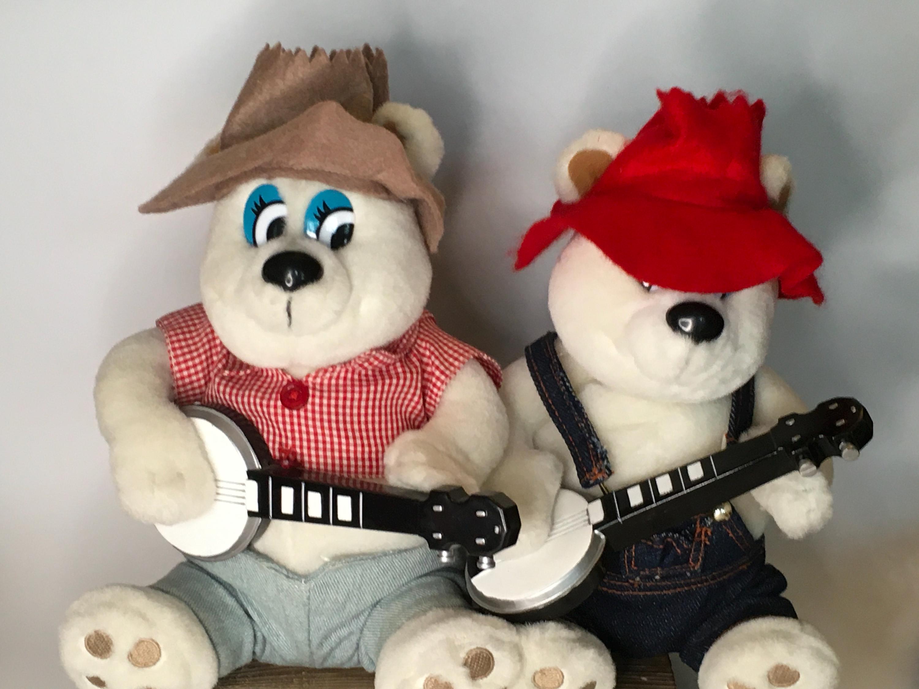 Moving Animated Dancing Dueling Banjo Bears Red Buck Stuffed Toy By