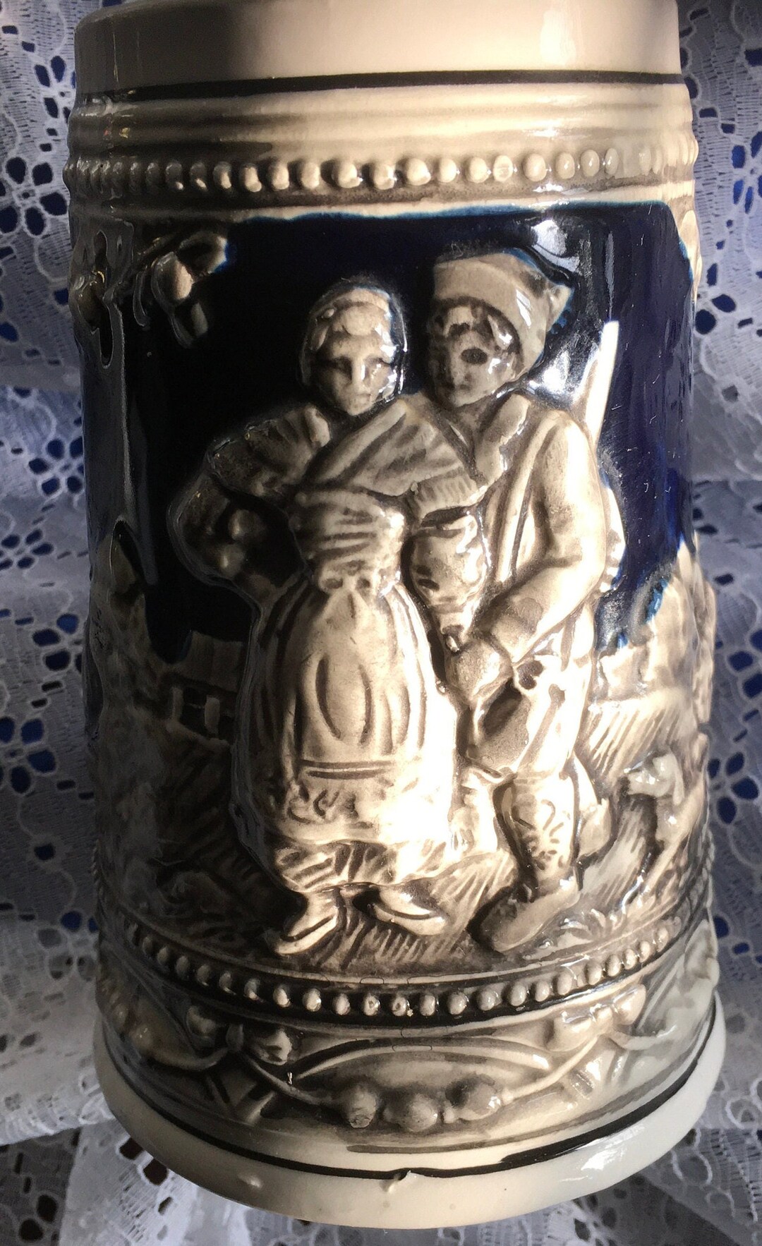 Vintage Napco Beer Mug Stein Tankard Norberg Germany Cobalt Blue ...