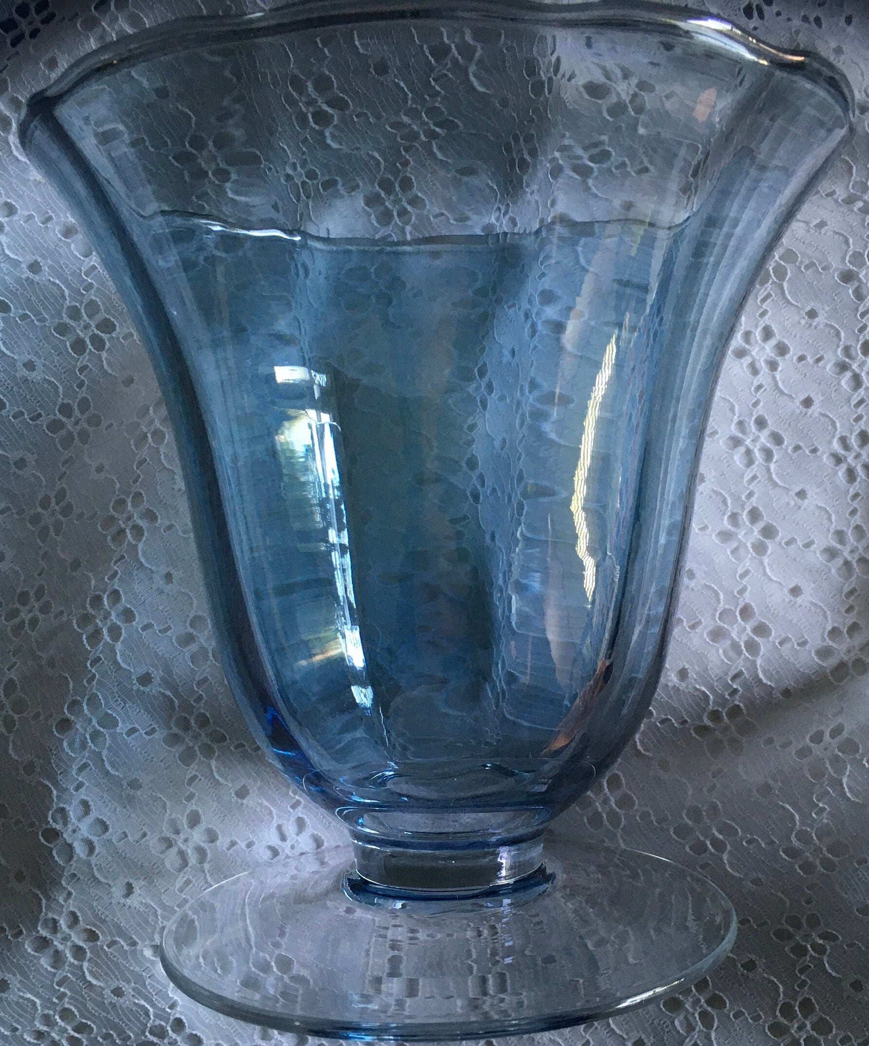 Beautiful Transparent Blue Glass Vase Handmade in Poland - Etsy