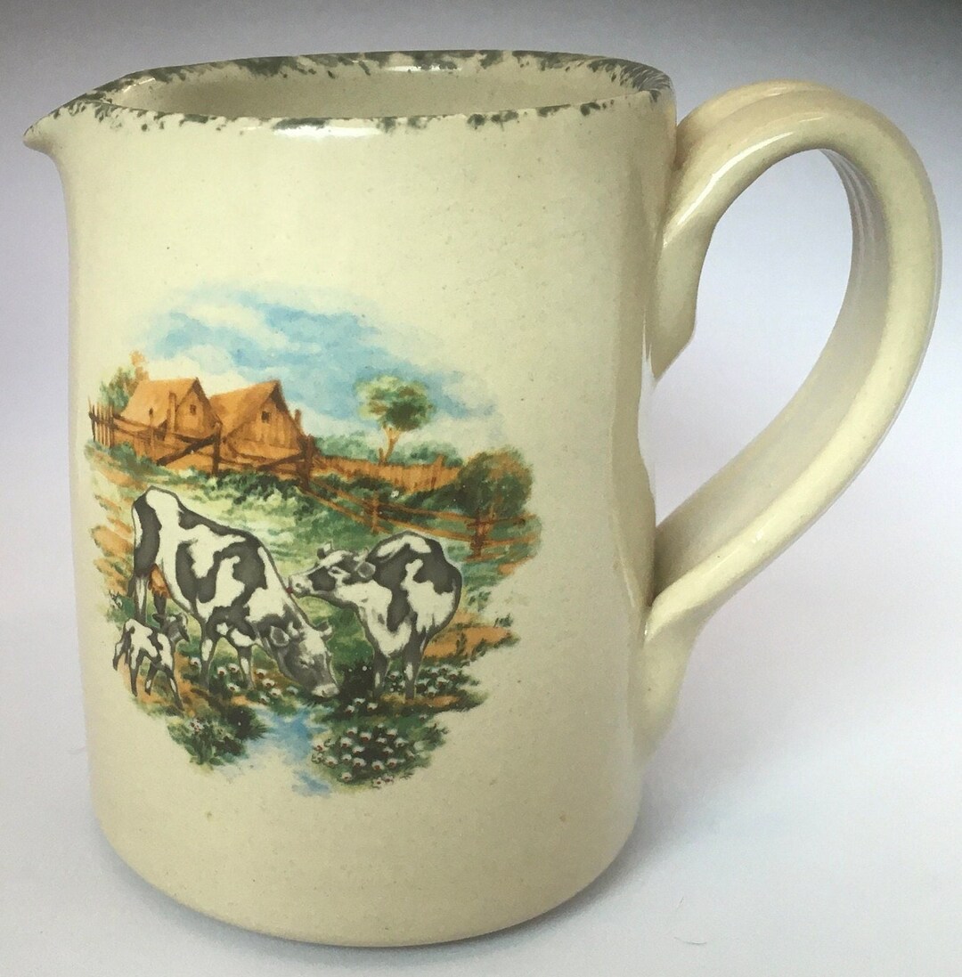 Casey Pottery Marshall Texas Handmade Pitcher Creamer With Farm Scene ...