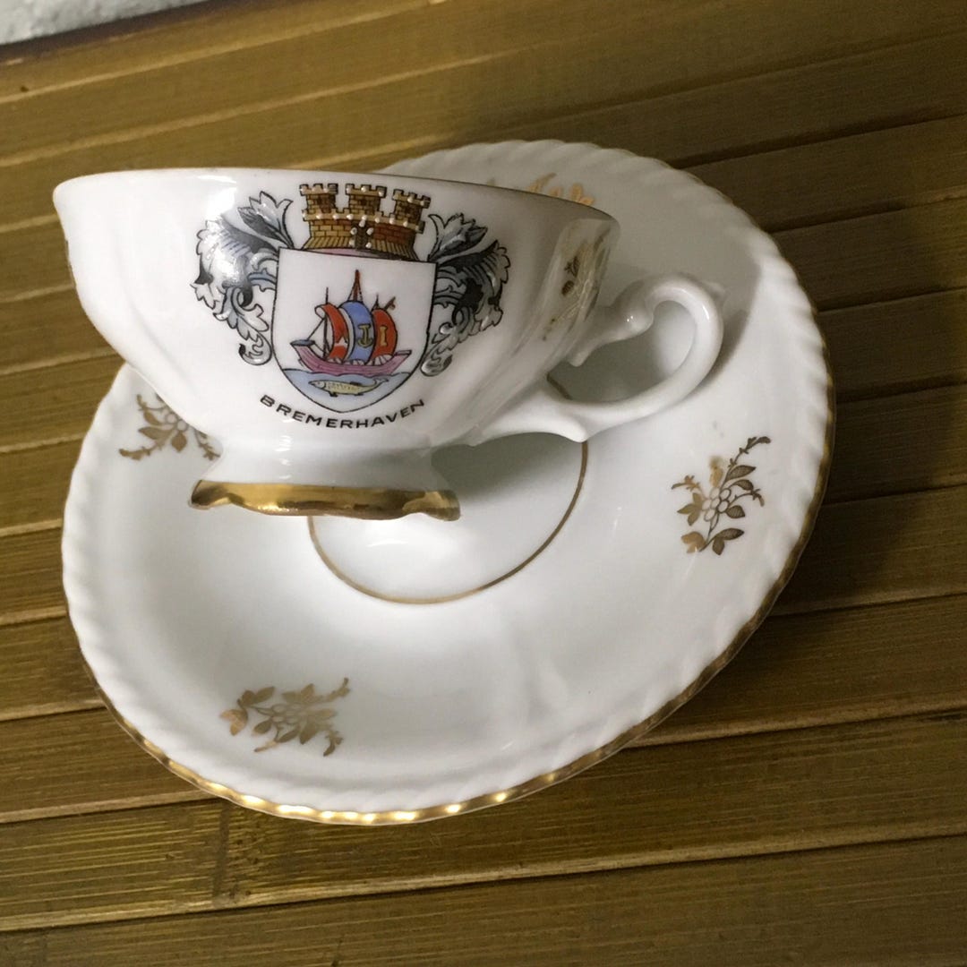RW Bavaria Bremerhaven Handgemalt Cup and Saucer - Etsy