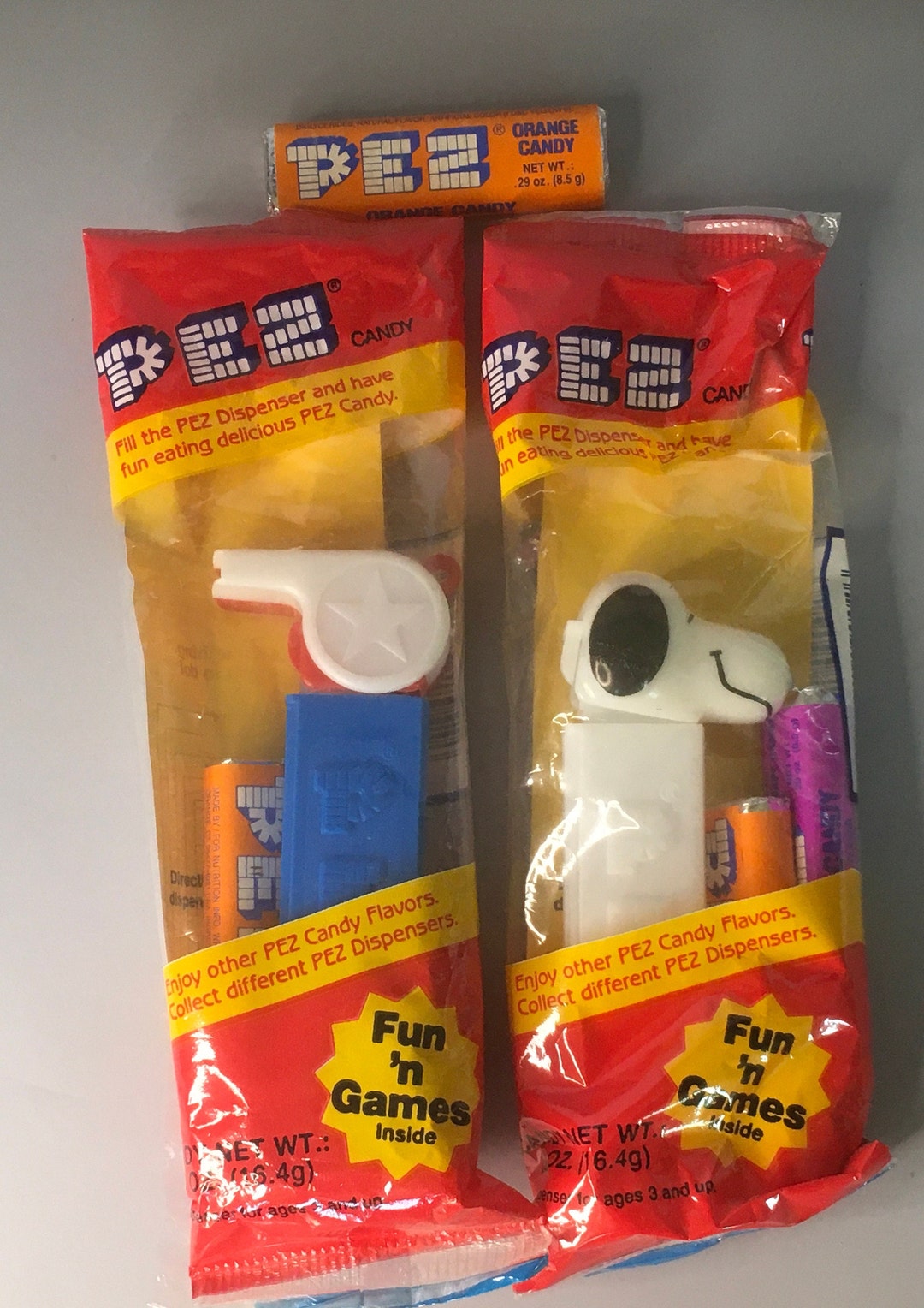 Pair Vintage Pez Dispensers Peanuts Snoopy White Pez & Red White and ...