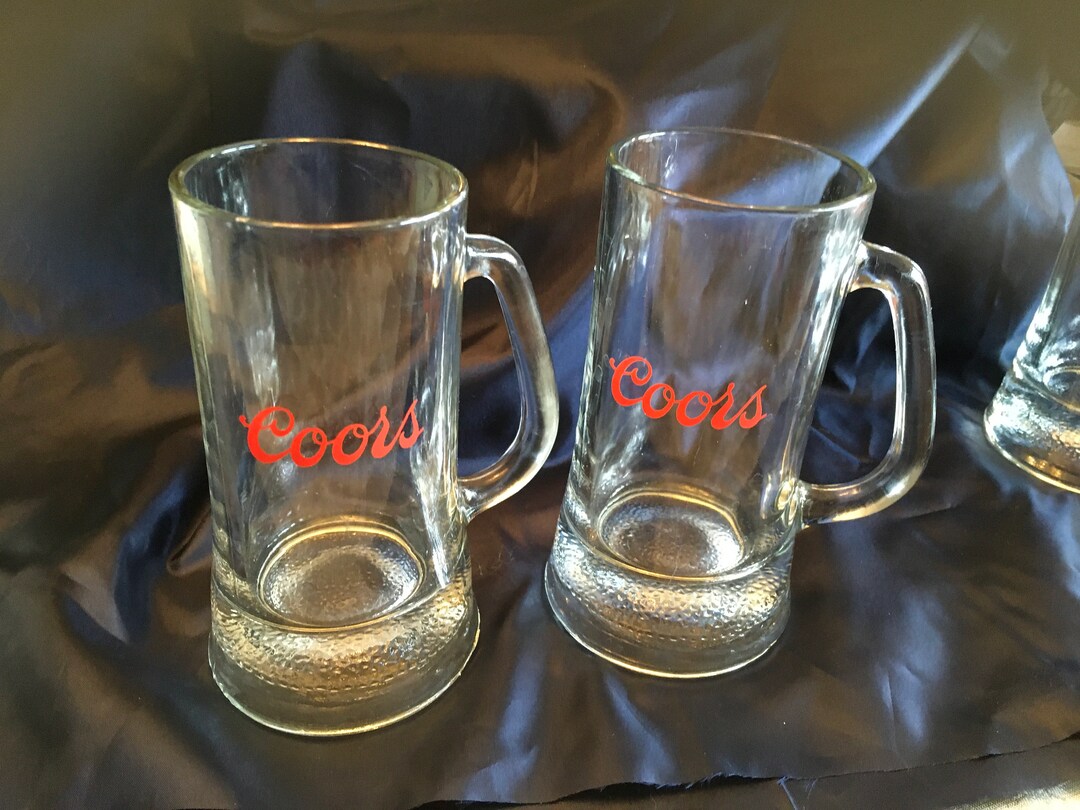 Coors Bottom Heavy Clear Glass Beer Mug - Set of Two Home Bar Decor ...