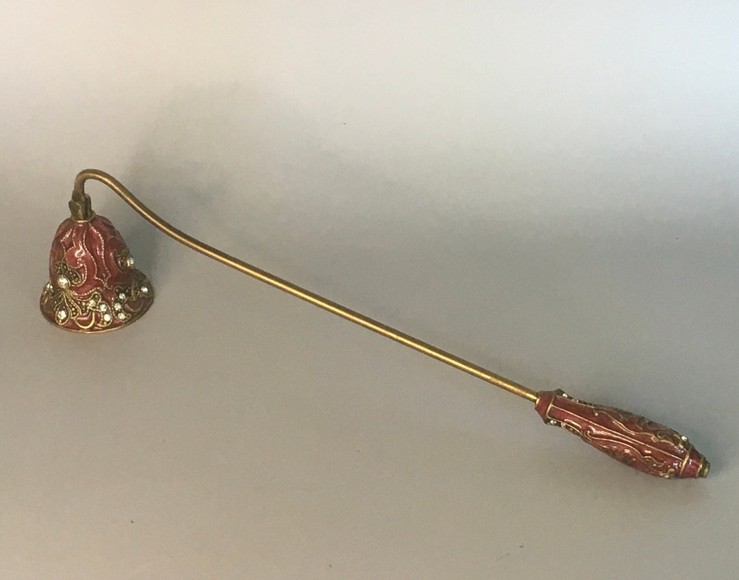 Elegant Ornate Metal Candle Snuffer Extinguisher Tool Red With Diamond ...