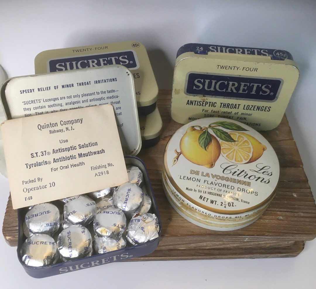 Choice Old Tins Pharmacy Medicine Cabinet Vintage Décor Sucrets ...