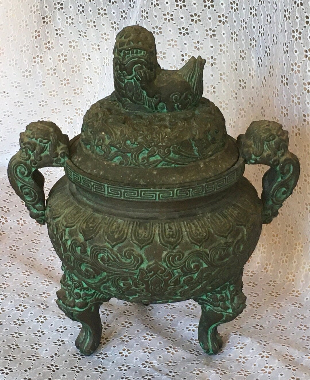 Unique Empress Line Metal Foo Dog Ice Bucket Taiwan Shang Dynasty James ...
