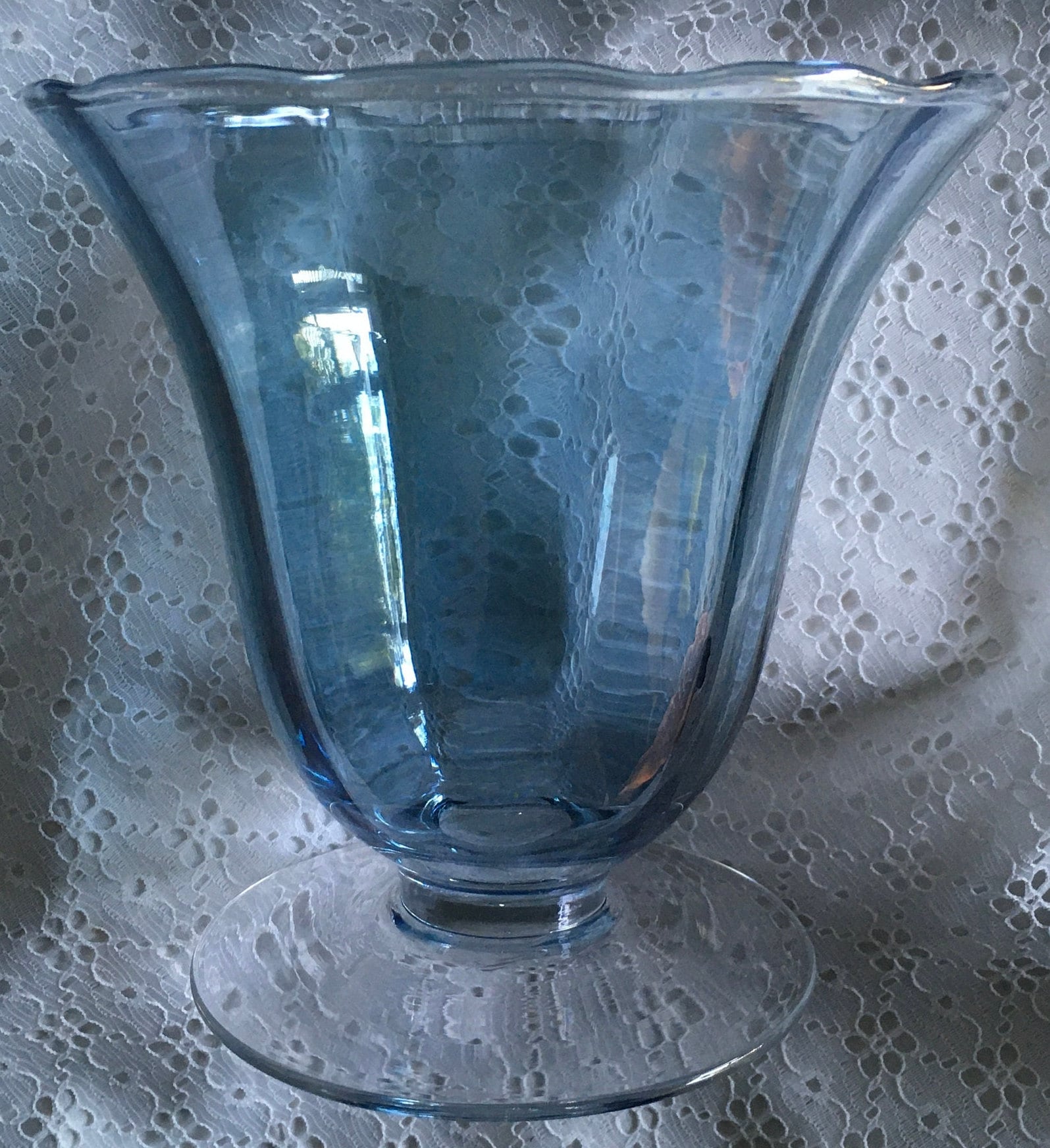 Beautiful Transparent Blue Glass Vase Handmade in Poland - Etsy