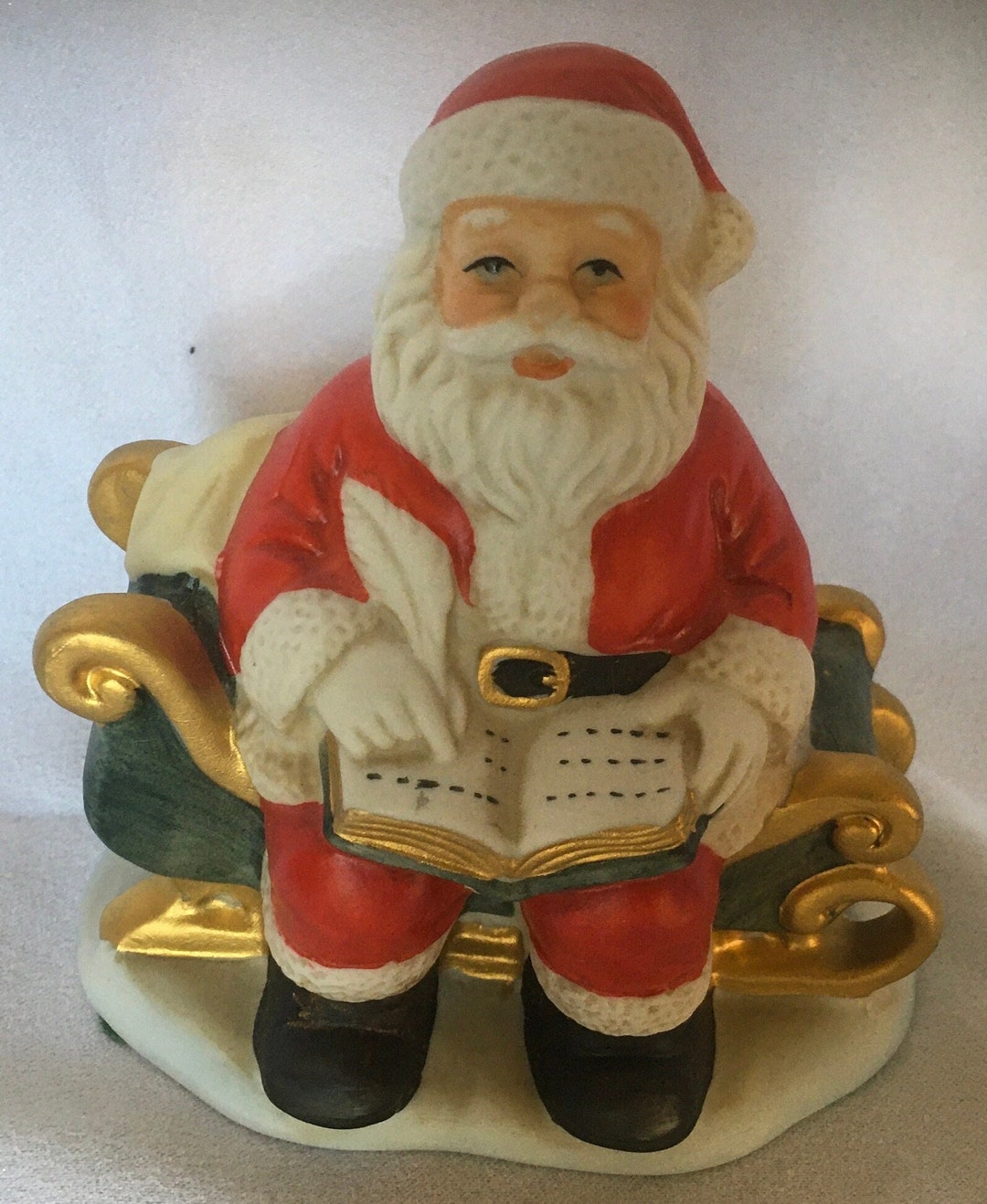 Limited Edition WACO Porcelain “1986 Santa” Melody in Motion Collectors ...