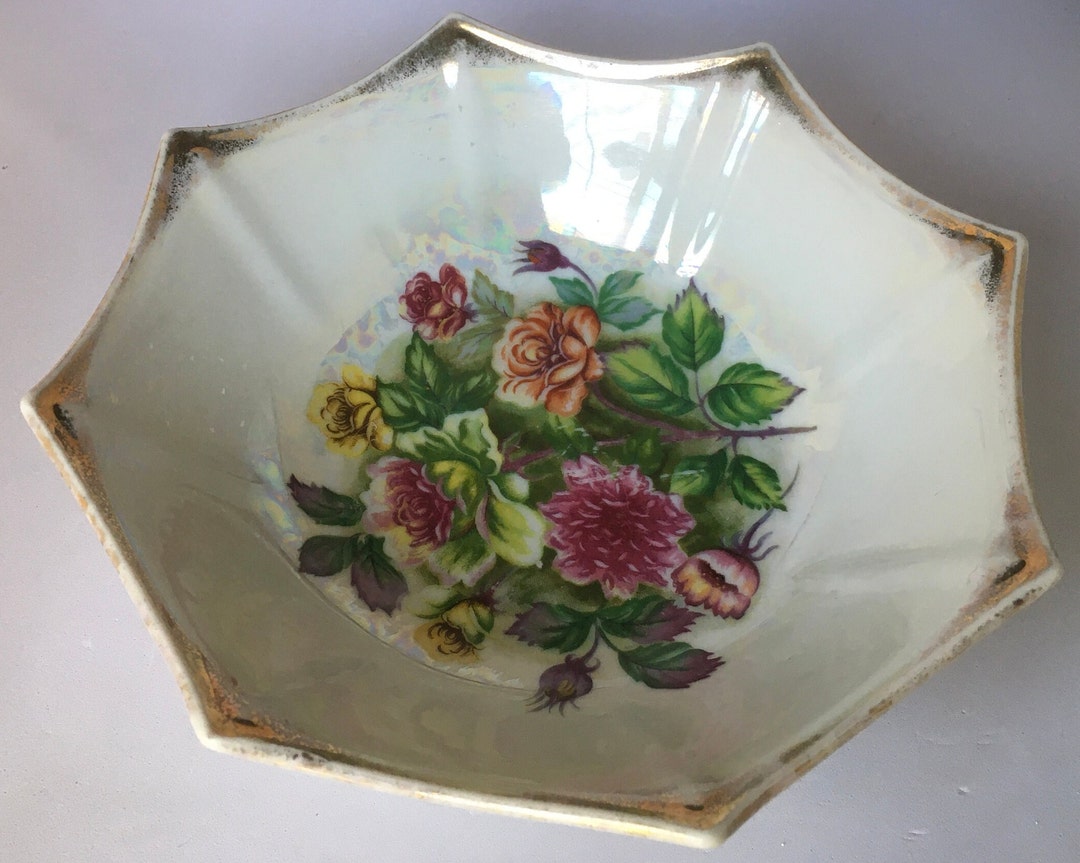 Vintage Trimont Ware Japan Iridescent Lusterware Porcelain Octagon Bowl ...