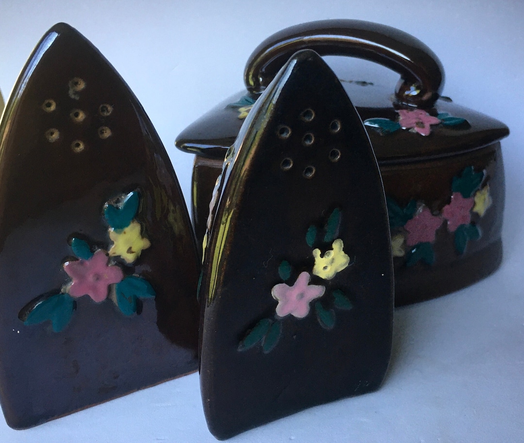 Japanese Redware Brown Glaze Ceramic Clothes Pressing Iron Shape Sugar ...