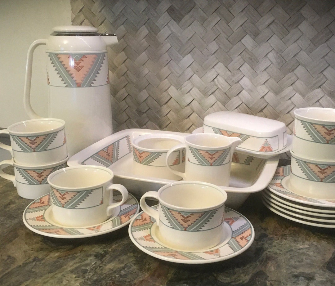 Mikasa Intaglio Santa Fe Pastel Southwest Aztec Style Tableware Thermos ...