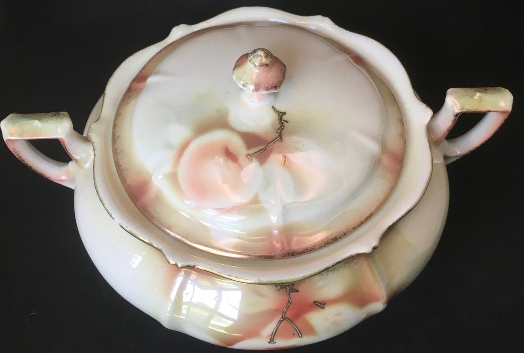 Elegant Lidded Double Handle Serving Dish Weimar Germany Tureen Candy ...