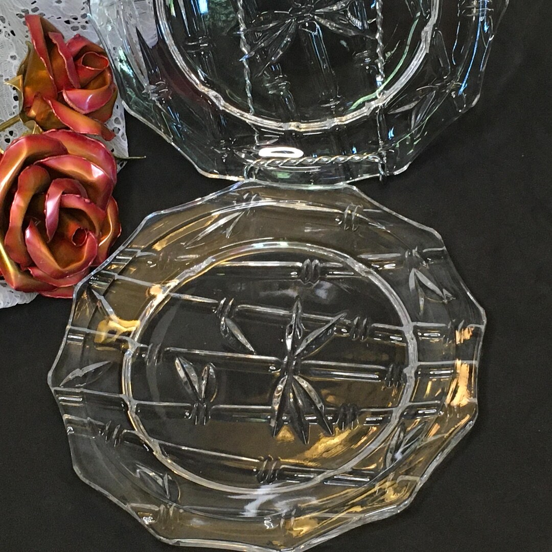 Beautiful Godinger Shannon Cut Crystal Bamboo Stalk Pedestal Plate ...