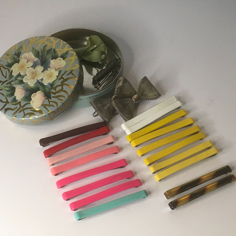 Set Vintage Midcentury Hairstyle Colorful Goody Barrettes Cordless ...