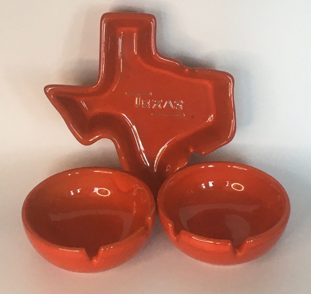 Vintage Frankoma Pottery Round or Texas Glossy Flame Red Frankoma ...