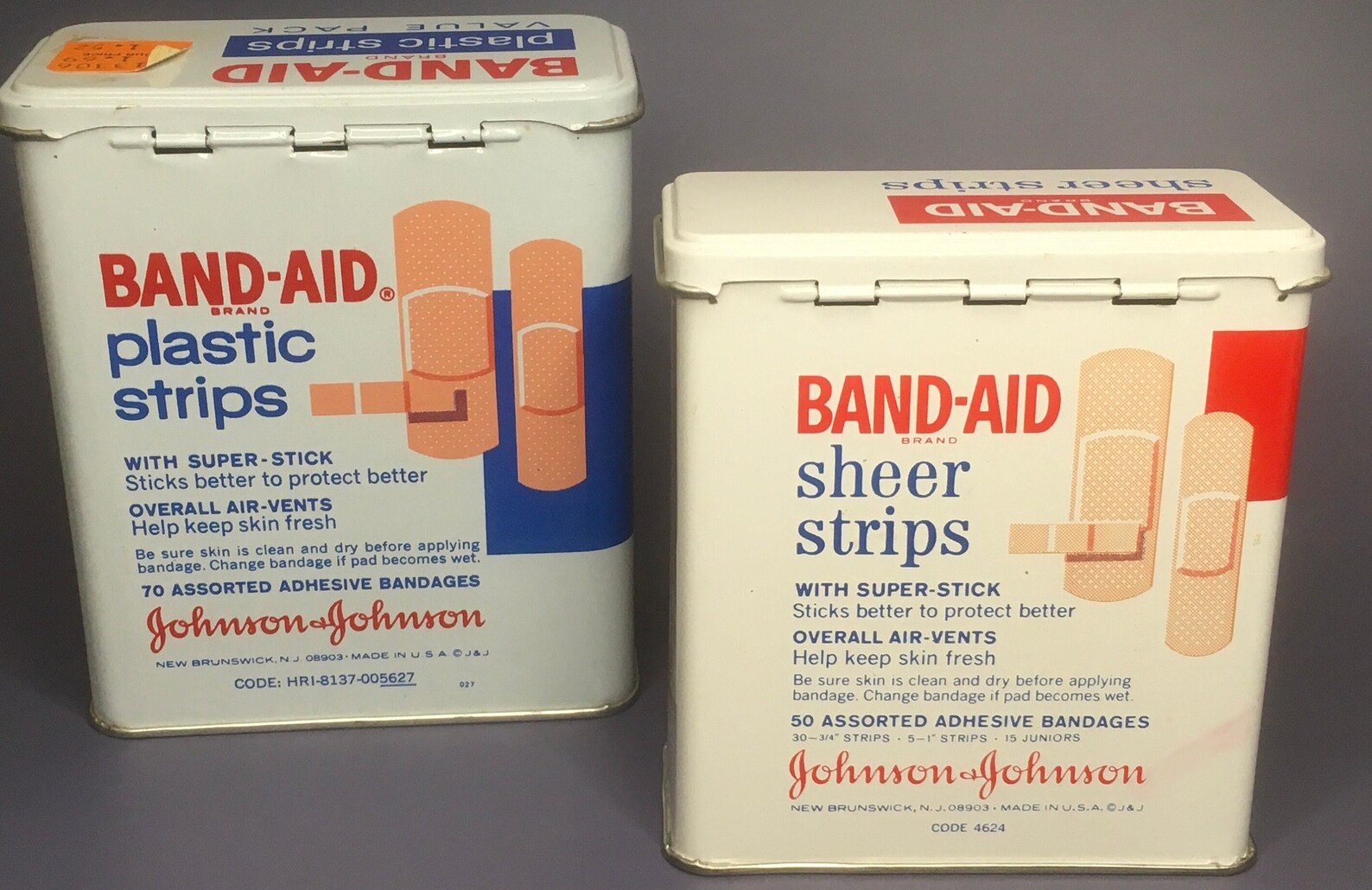 Set Variety Band-aid Tin Cans Pharmacy Medicine Cabinet Décor Grocer ...