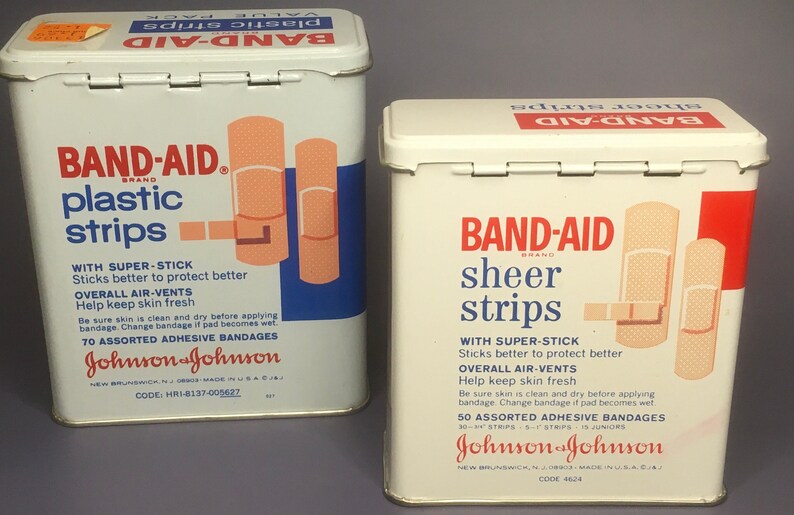 Set Variety Band-aid Tin Cans Pharmacy Medicine Cabinet Décor Grocer ...