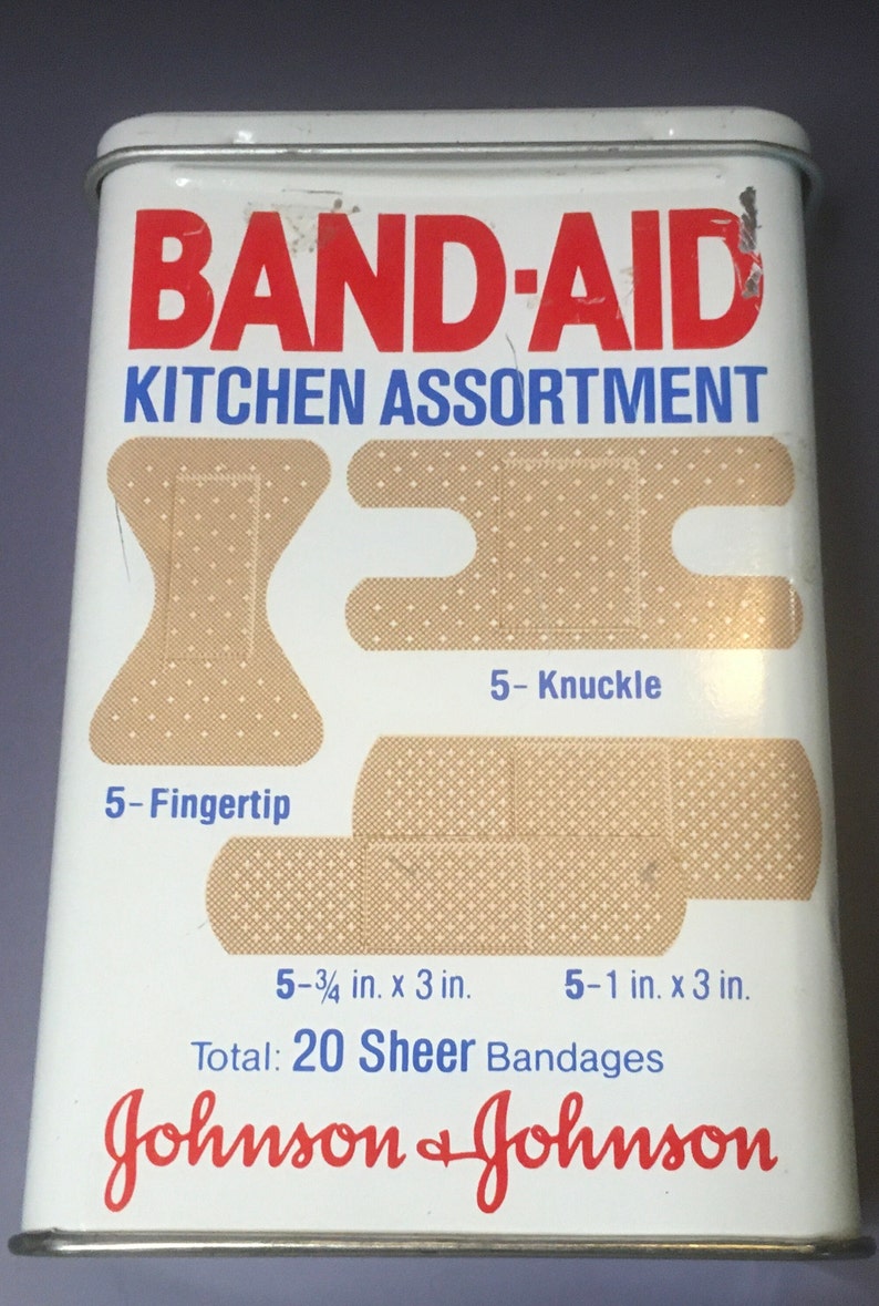 Set Variety Band-aid Tin Cans Pharmacy Medicine Cabinet Décor Grocer ...