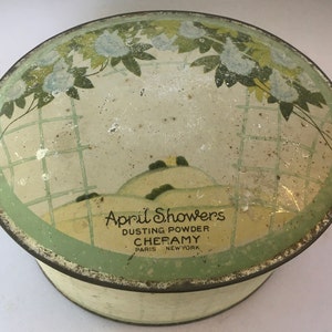 Set of Three Vintage Cheramy April Showers Dusting Powder Empty Tin ...