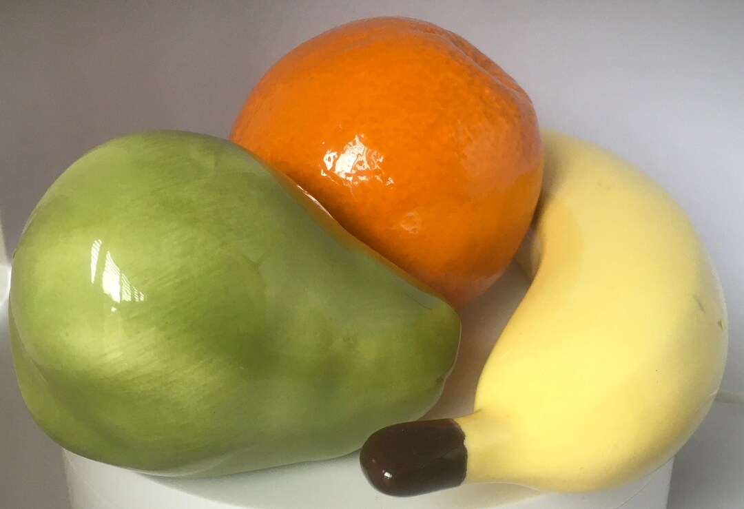 3 Pieces Ceramic Artificial Realistic Painted Fake Food Food Produce ...