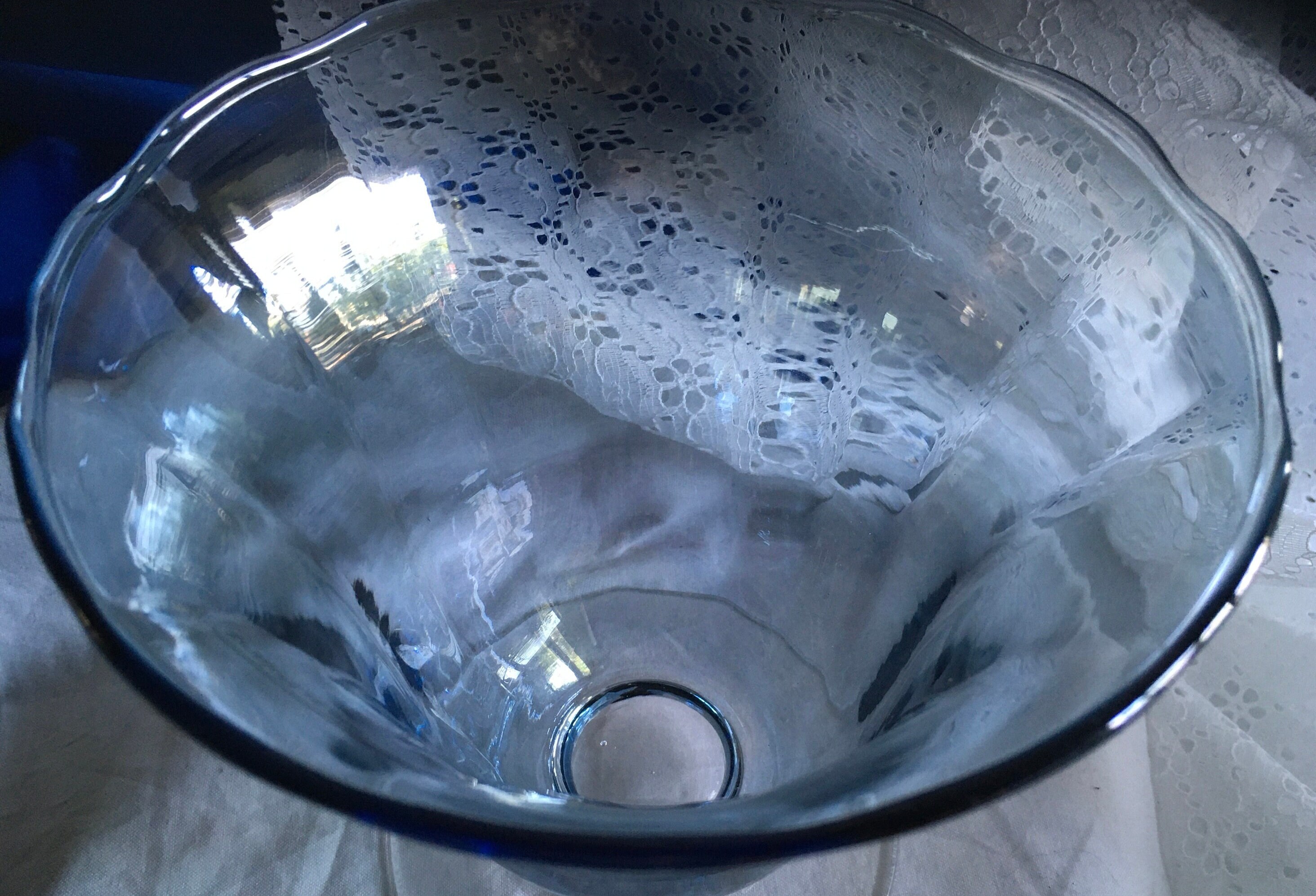 Beautiful Transparent Blue Glass Vase Handmade in Poland - Etsy