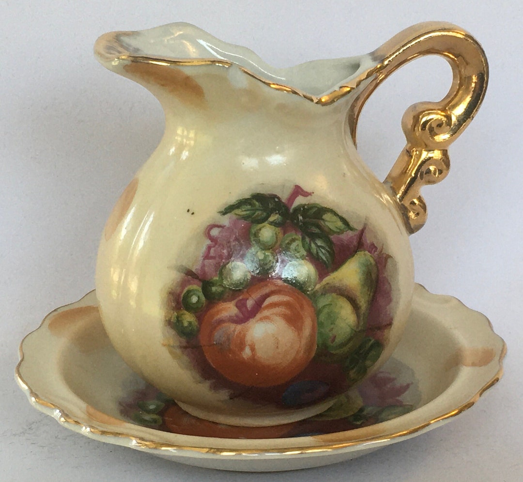 Miniature Pitcher and Basin Bowl by Enesco Japan Fruit Bowl Still Life ...