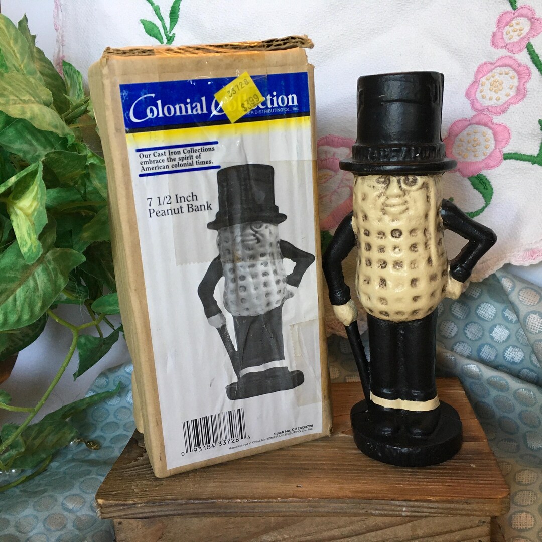 Vintage Mr. Peanut Cast Iron Bank | Planters Peanuts Advertising | 7.5 ...
