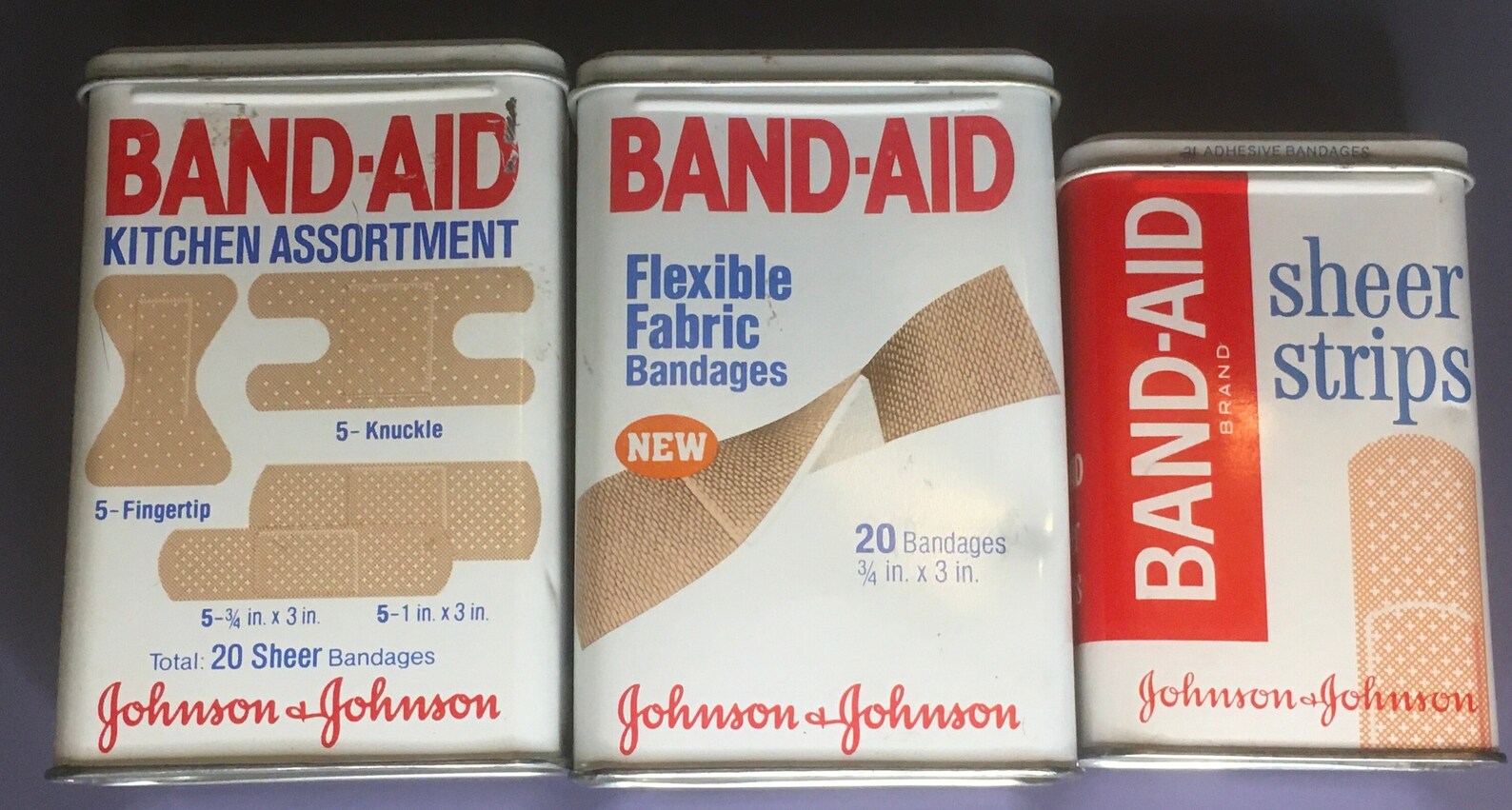 Set Variety Band-aid Tin Cans Pharmacy Medicine Cabinet Décor Grocer ...