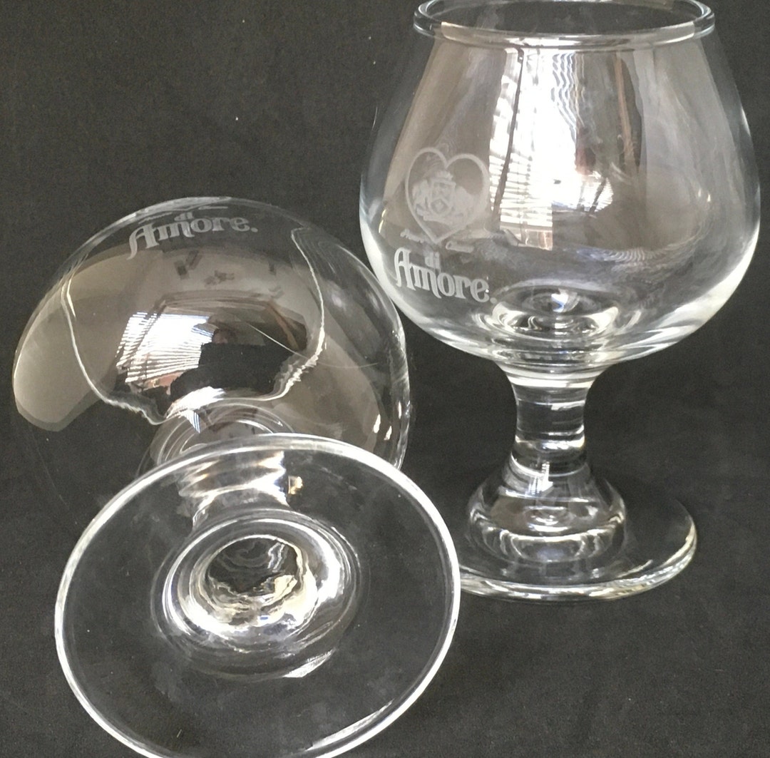 Collectible Di Amore Set of 2 Clear Cocktail Glasses 4 Oz Drink Glass ...