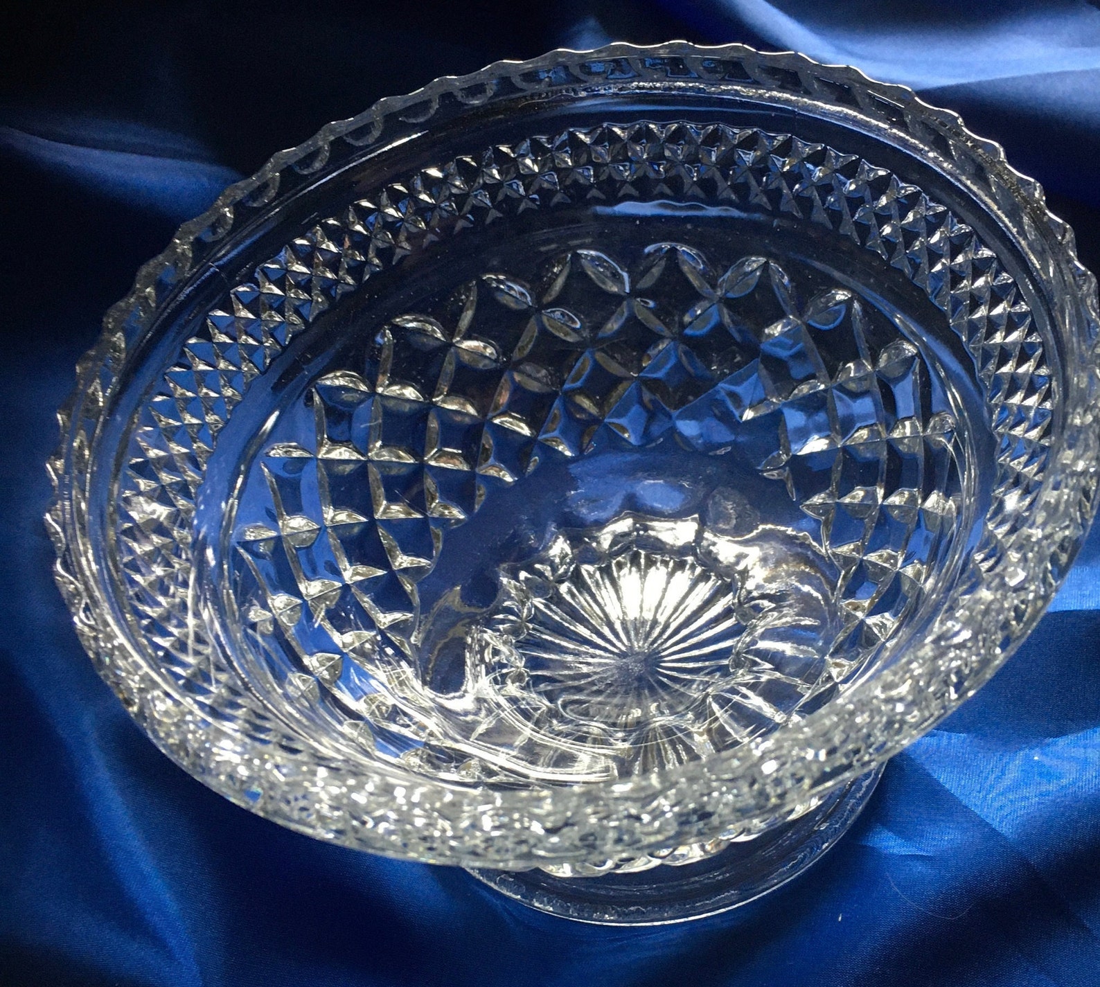 Wexford Crystal Footed Candy Dish With Lid by Anchor Hocking - Etsy