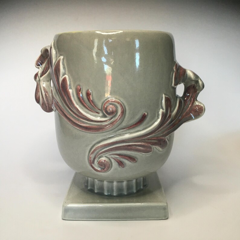Vintage Red Wing Pottery USA 1107 Ceramic Pedestal Planter Urn Vase ...