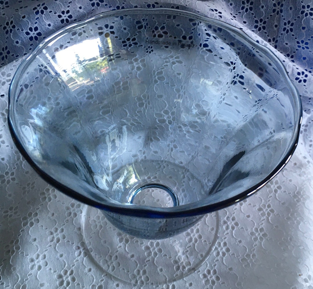 Beautiful Transparent Blue Glass Vase - Handmade in Poland - Etsy