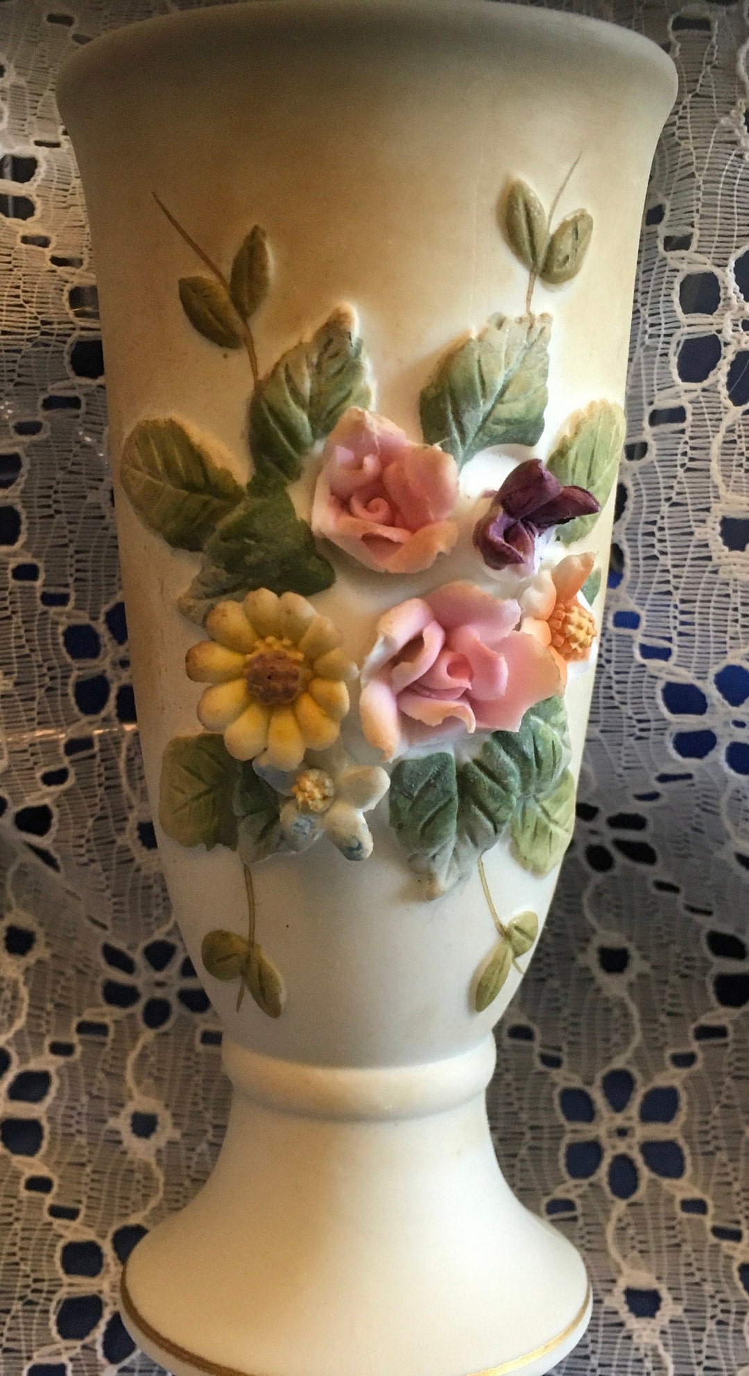 Vintage Lefton Japan Porcelain Bud Vase: Embossed Floral Design - Etsy
