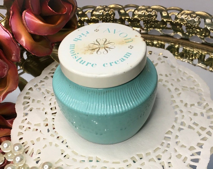 Avon Rich Moisture Cream Original Product Face Cream Turquois Aqua Blue ...