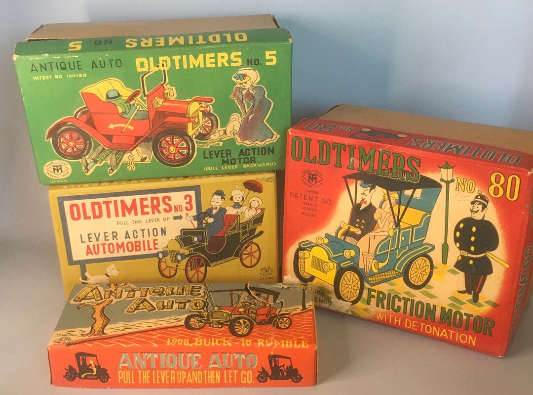 Old Timers Boxes Lever Action No 3 Antique Auto No 5 Friction Motor No ...