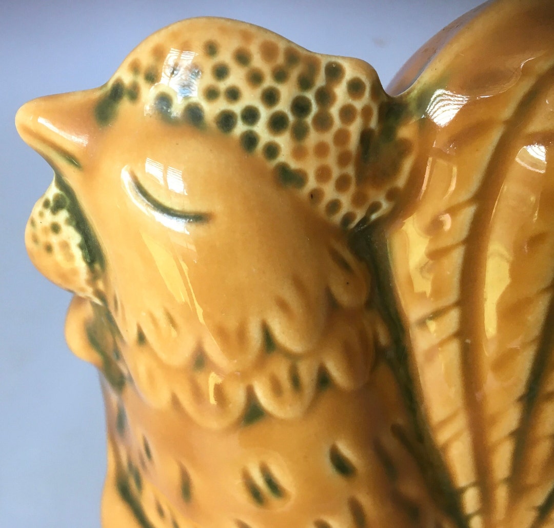 Cocky Smug Confident Pottery Singing Rooster With Cane Glossy Gold ...