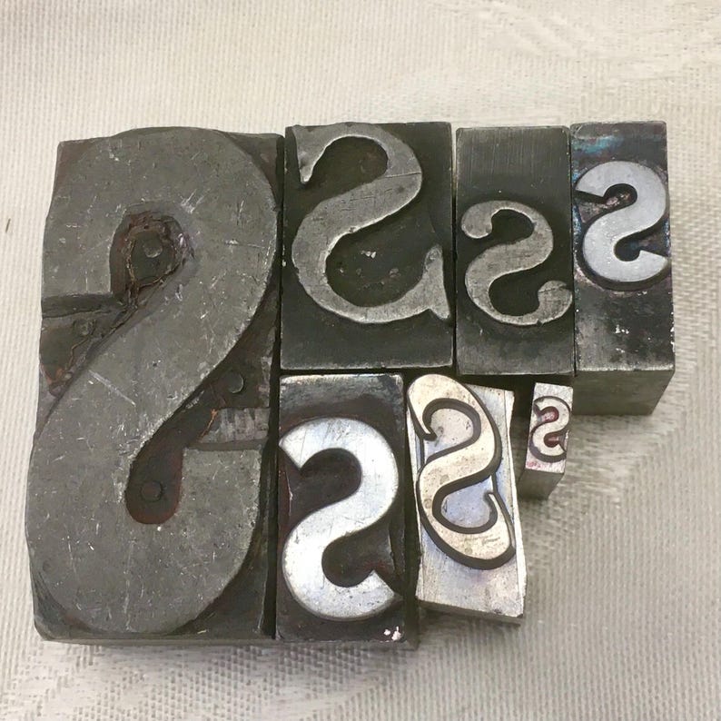 Vintage Metal Printing Blocks 6-piece Lot | Letterpress Printer's Type ...