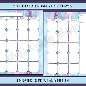 Blank Calendar Bundle: Printable Calendar, Planner, Schedule Pages ...