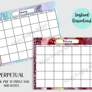 Printable Editable Blank 12 Month Calendar - Blank - Fill in the Date ...