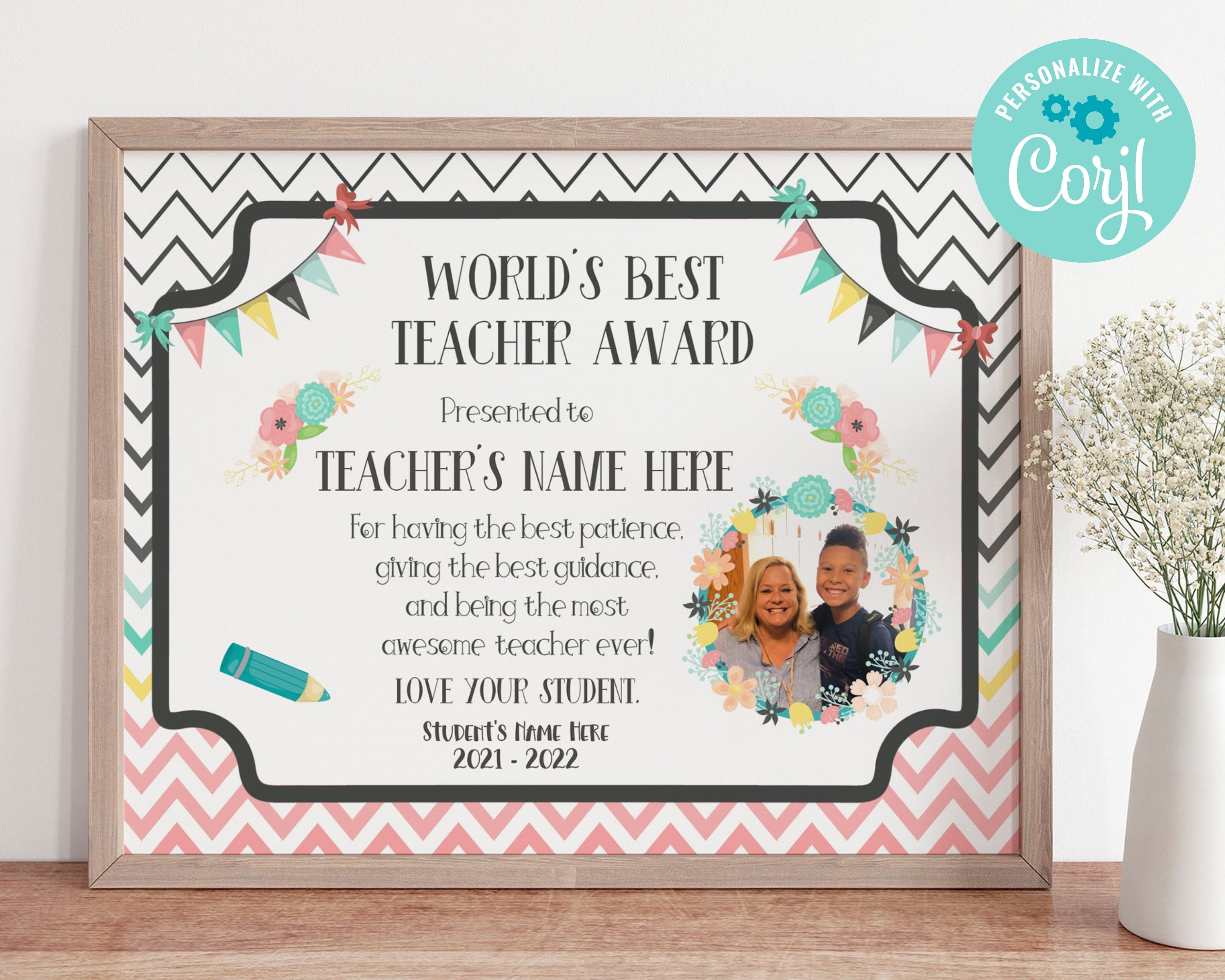 Teacher Appreciation Gift Printable Gift With Photo, Special Teacher ...