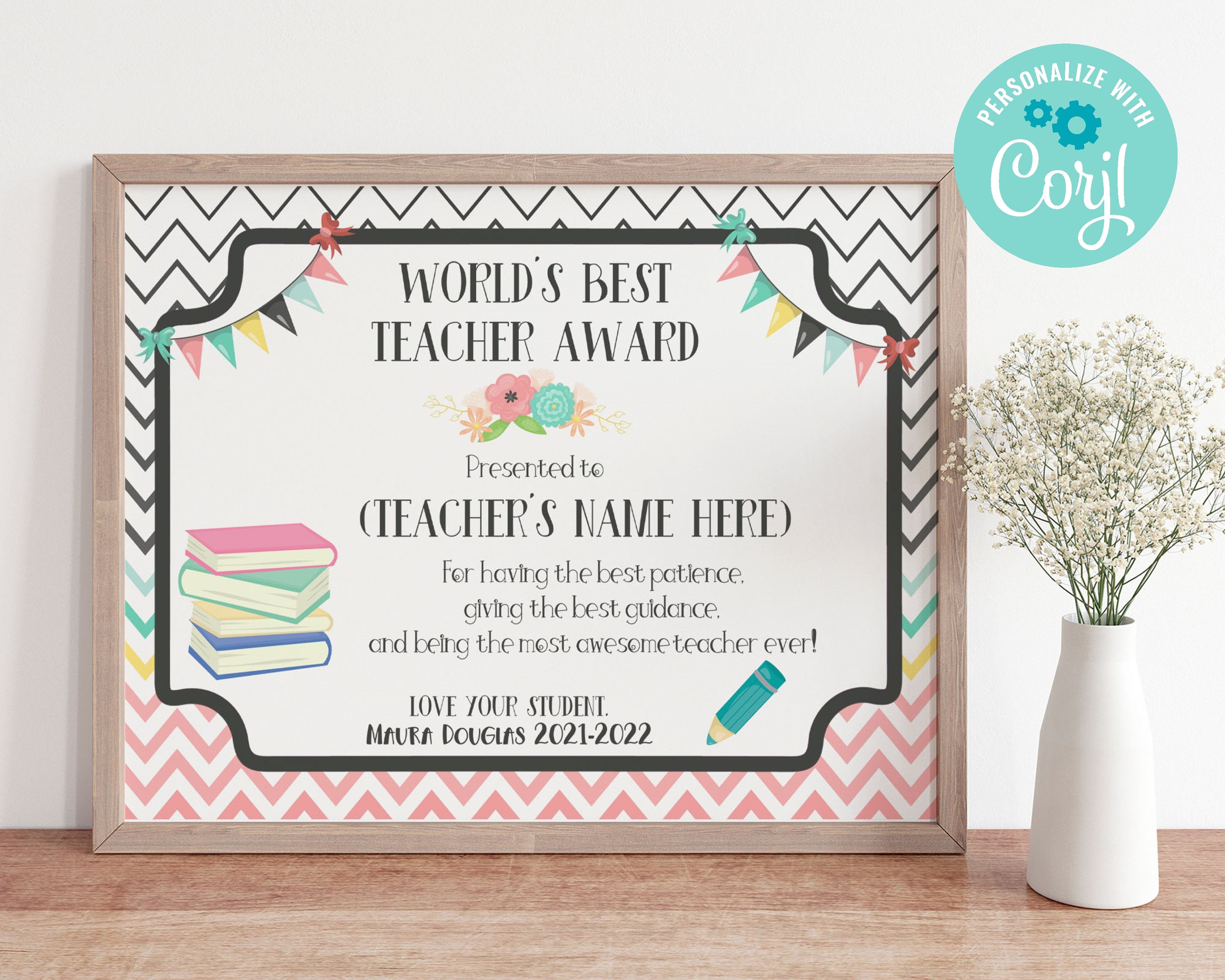 Teacher Appreciation Gift Printable Gift, Special Teacher Poem, Digital ...