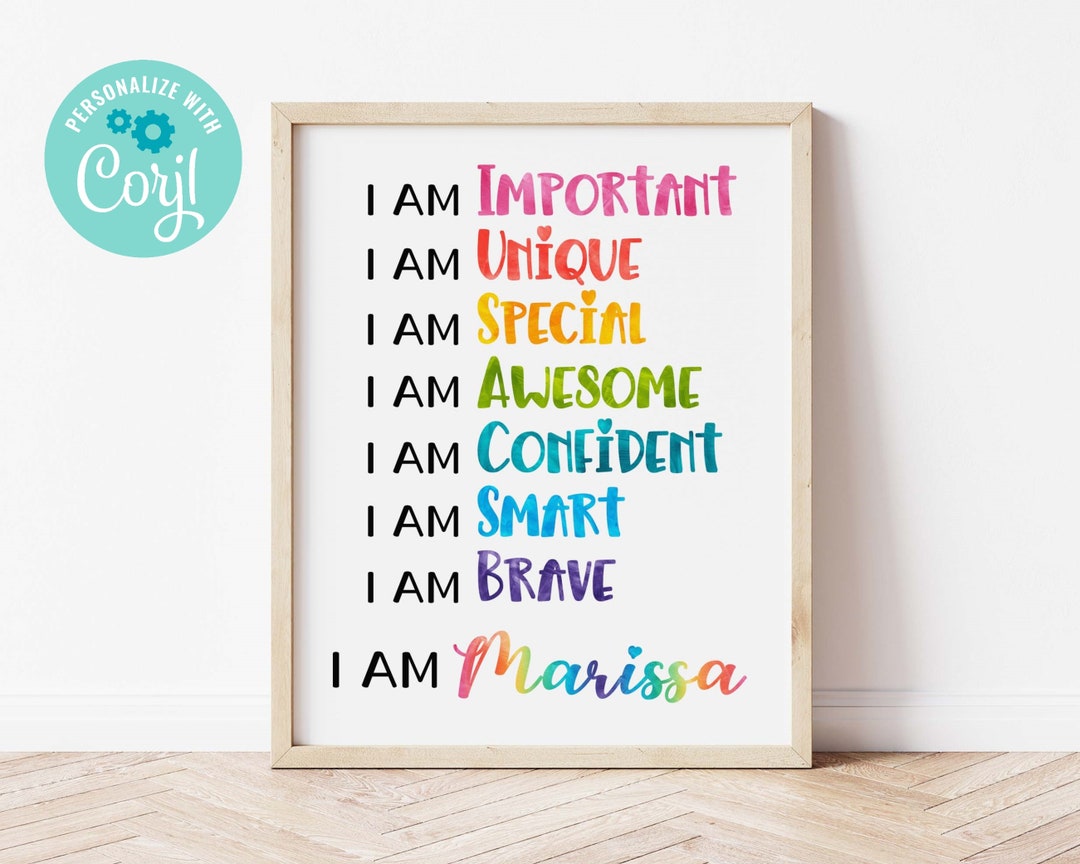 DIY Editable Template- Personalized Positive Affirmations Printable ...